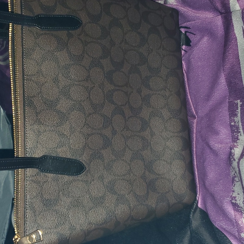 Coach Signature Logo Print Tote - Gem